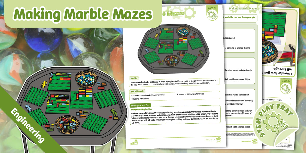 STEM Investigate and Play Tray: Making Marble Mazes | Twinkl