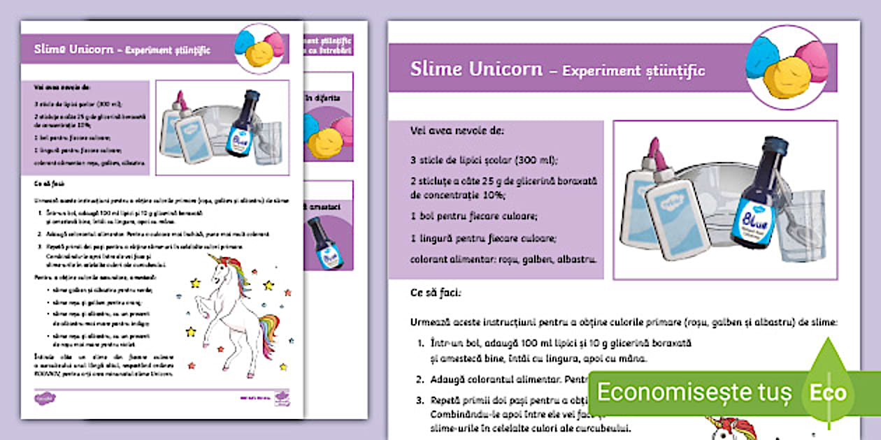 Slime Unicorn – Experiment (teacher made) - Twinkl