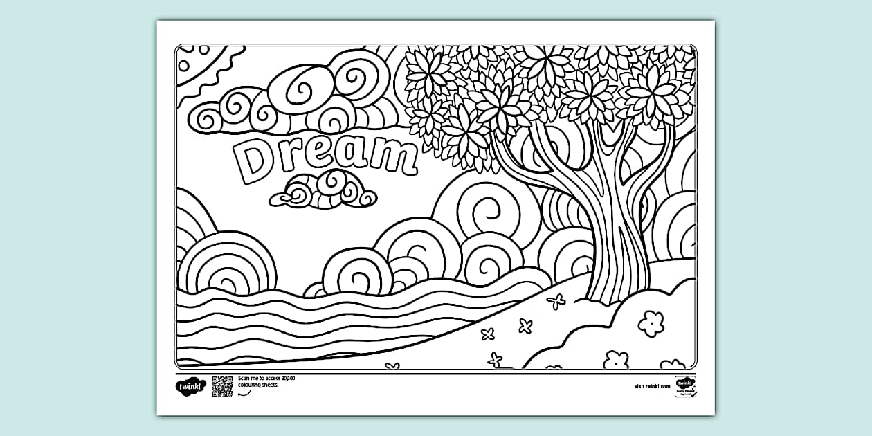 Dream Colouring Page (teacher made) - Twinkl