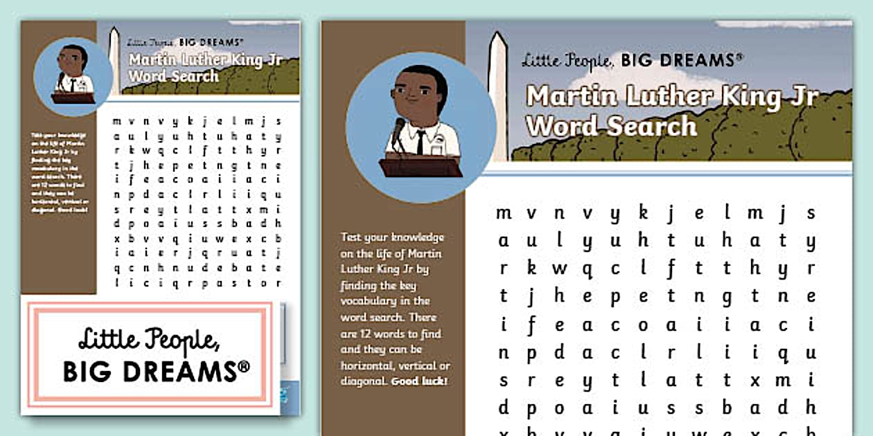 FREE! - Martin Luther King Jr. Word Search - Twinkl South Africa