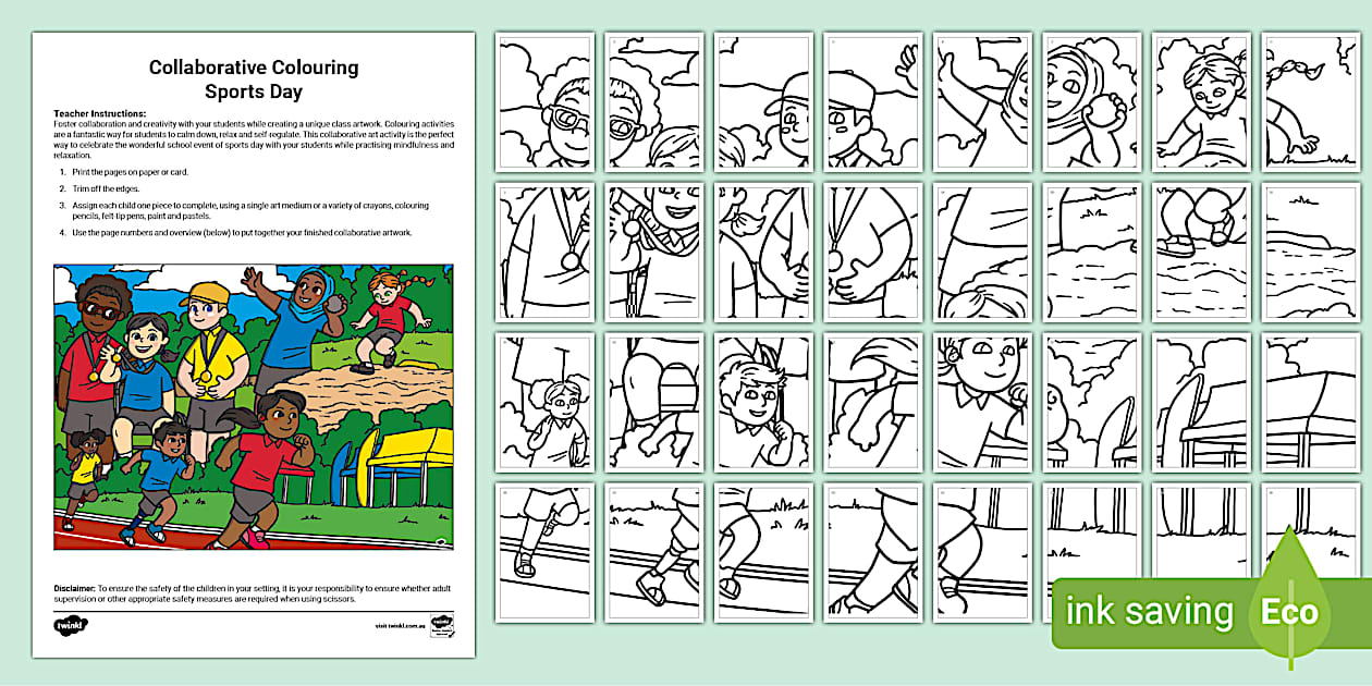 Sports Day Collaborative Art Activity (teacher made)