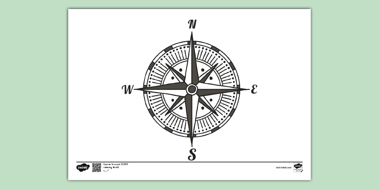 Compass Colouring | Colouring Sheets (Teacher-Made) - Twinkl