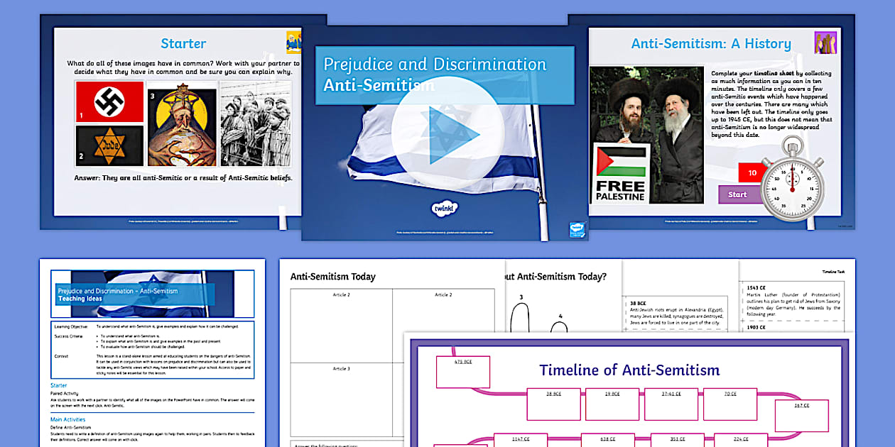 Editable KS4 Prejudice and Discrimination: Antisemitism Lesson Pack