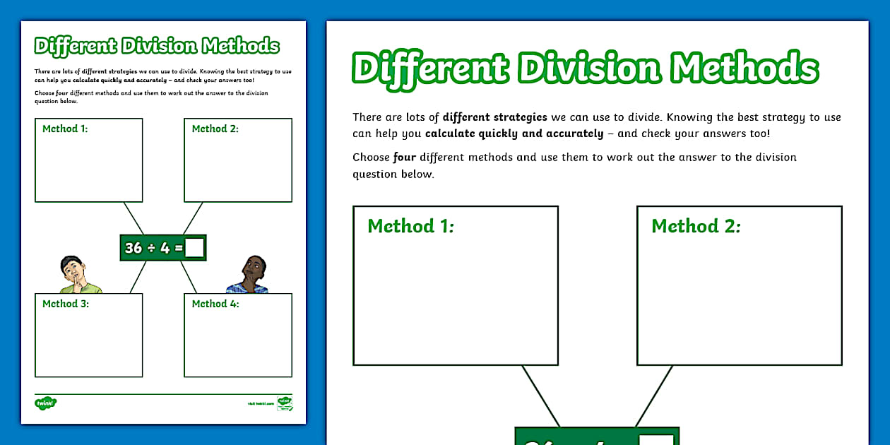👉 36 Divided by 4 Division Methods Activity Sheet