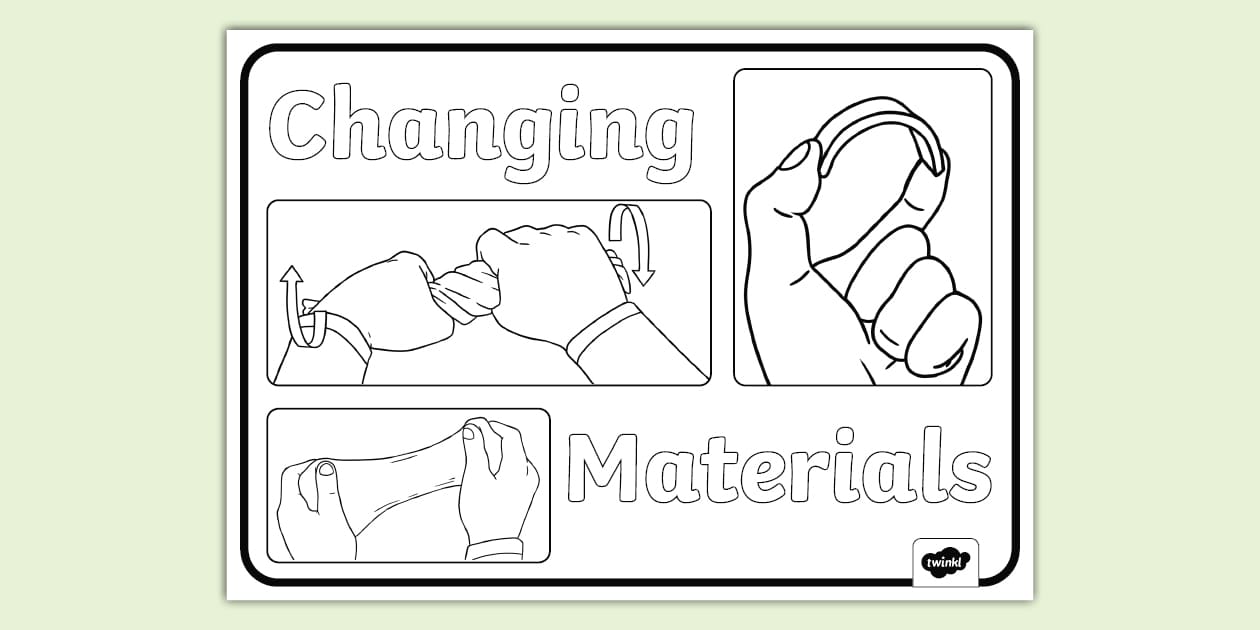 STEM IU Yr 2 Changing Materials Title Colouring Page