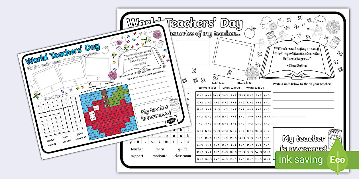 World Teachers’ Day Activity Mat 3-6 (teacher made)