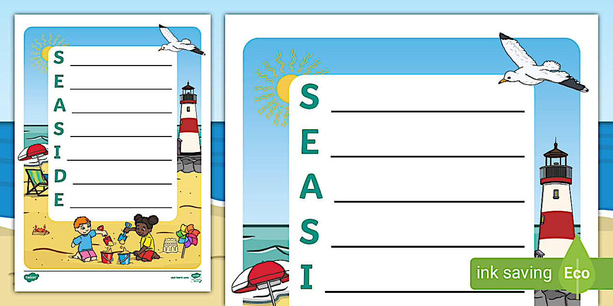Seaside Poem Template | Poetry | Twinkl Ireland - Twinkl