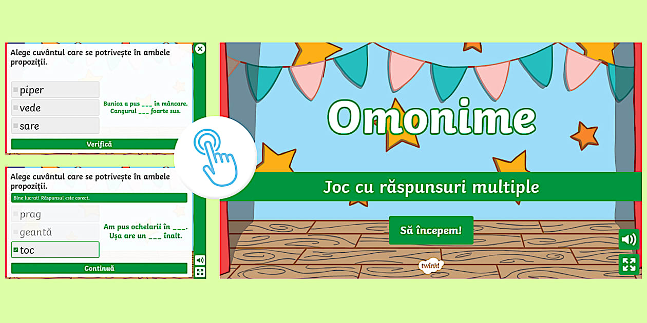 Omonime – Joc online cu răspunsuri multiple - Twinkl