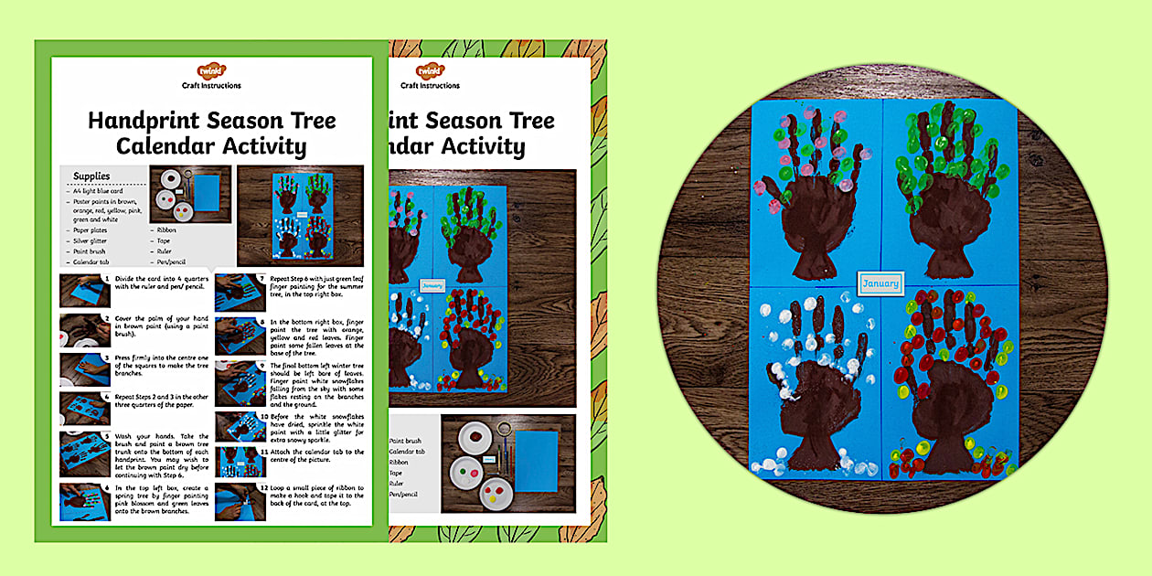 Handprint Seasons Tree Calendar Activity (teacher made)