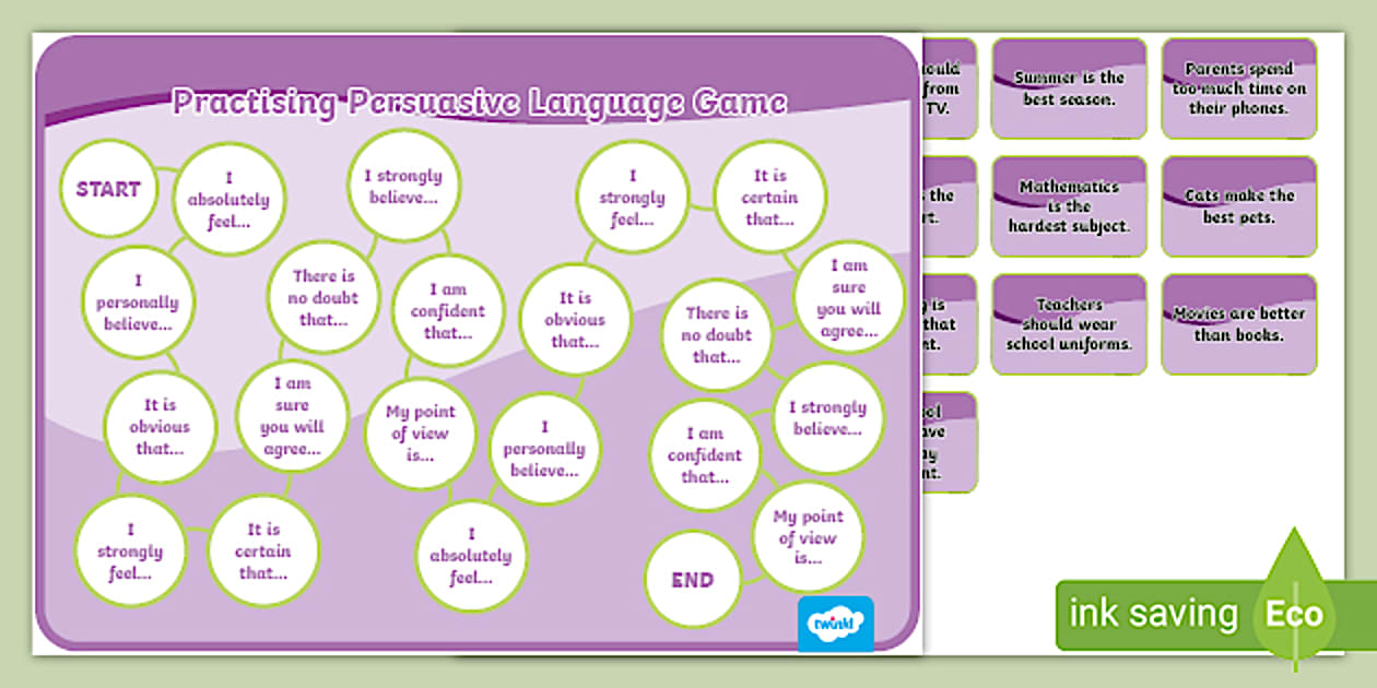 Persuasive Speech Topics | Teacher-Made Game | Year 3-4