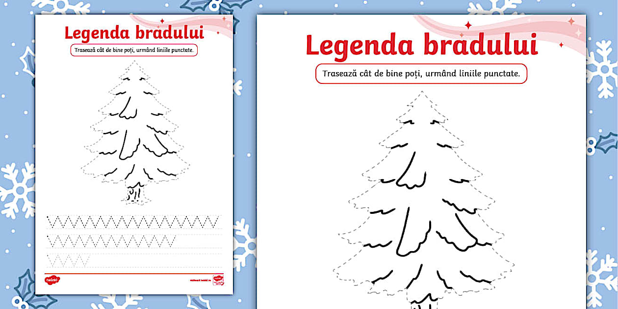 Legenda bradului: Linia frântă – Fișă cu elemente grafice