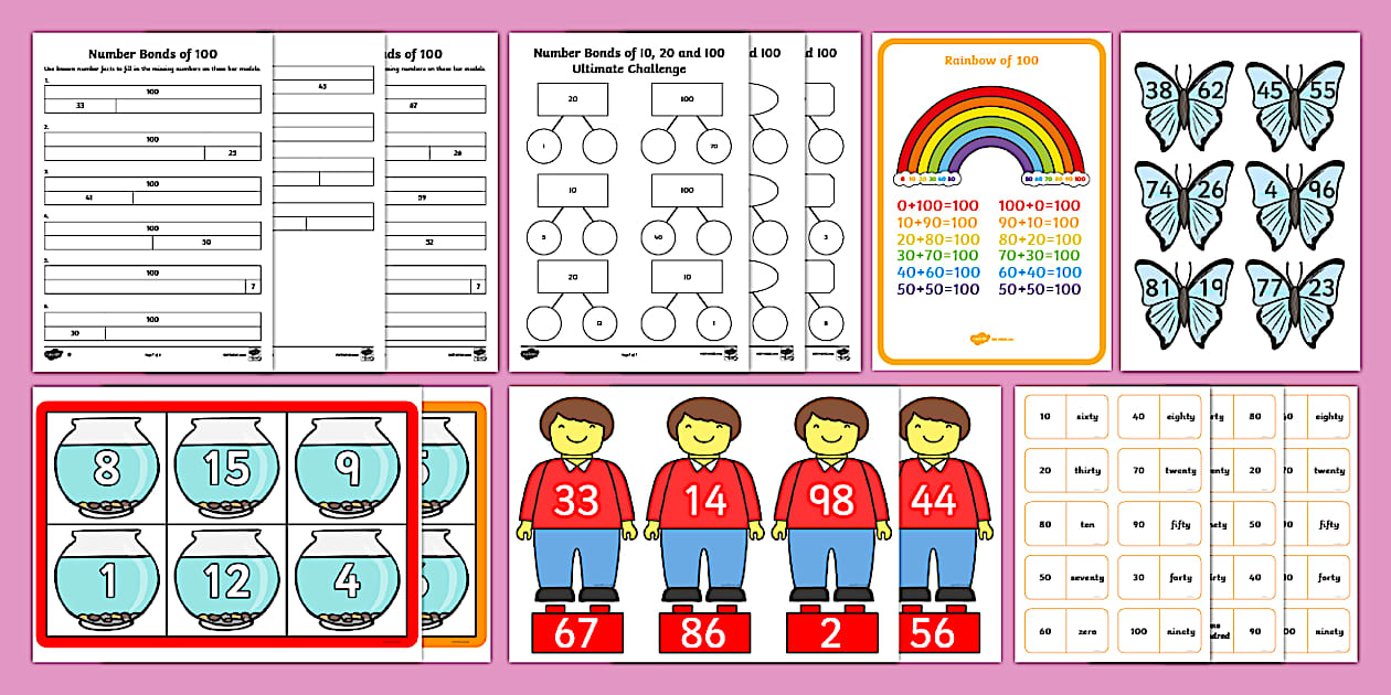 Number Bonds to 100 - number bonds, 100, hundred - Number Bonds to 100