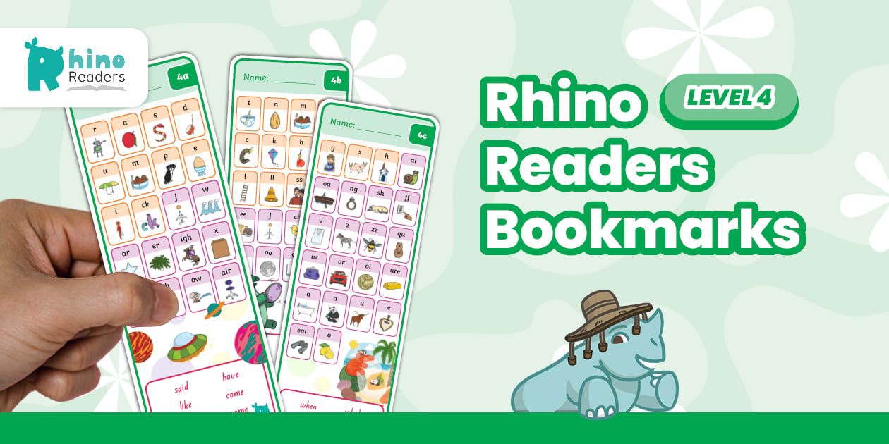 Rhino Readers Level 4 Bookmarks - Twinkl