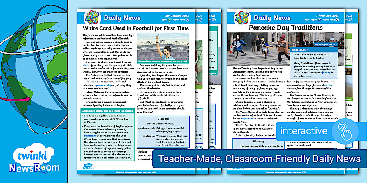 NewsRoom Weekly LKS2 Reading Comprehension Pack - 3rd February 2023