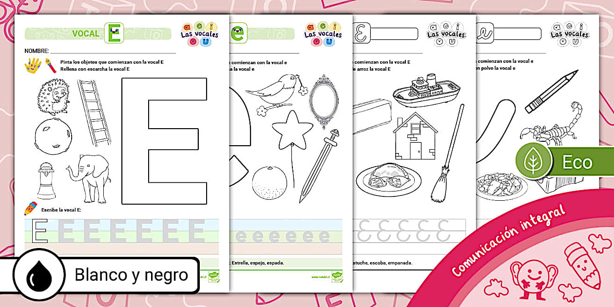 Guía de Trabajo Actividades con la vocal E