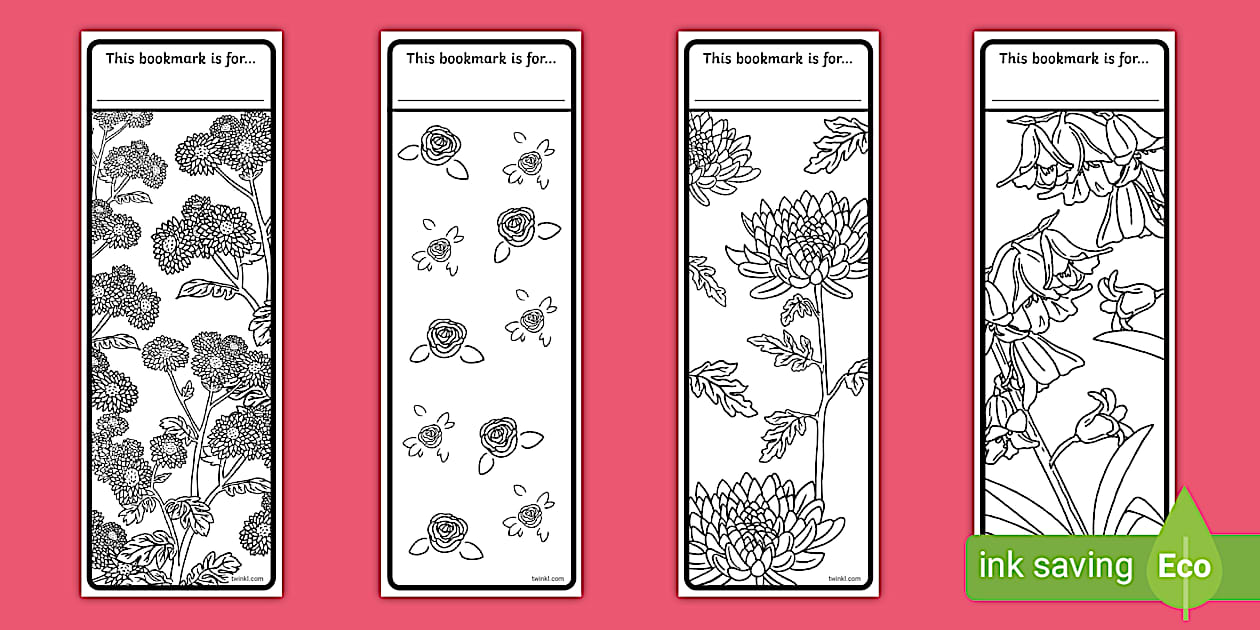 Floral Bookmarks to Colour Activity|Twinkl Resources|Books