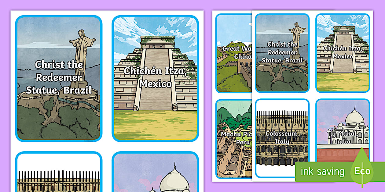 7 Wonders of the Modern World Flashcards (teacher made)