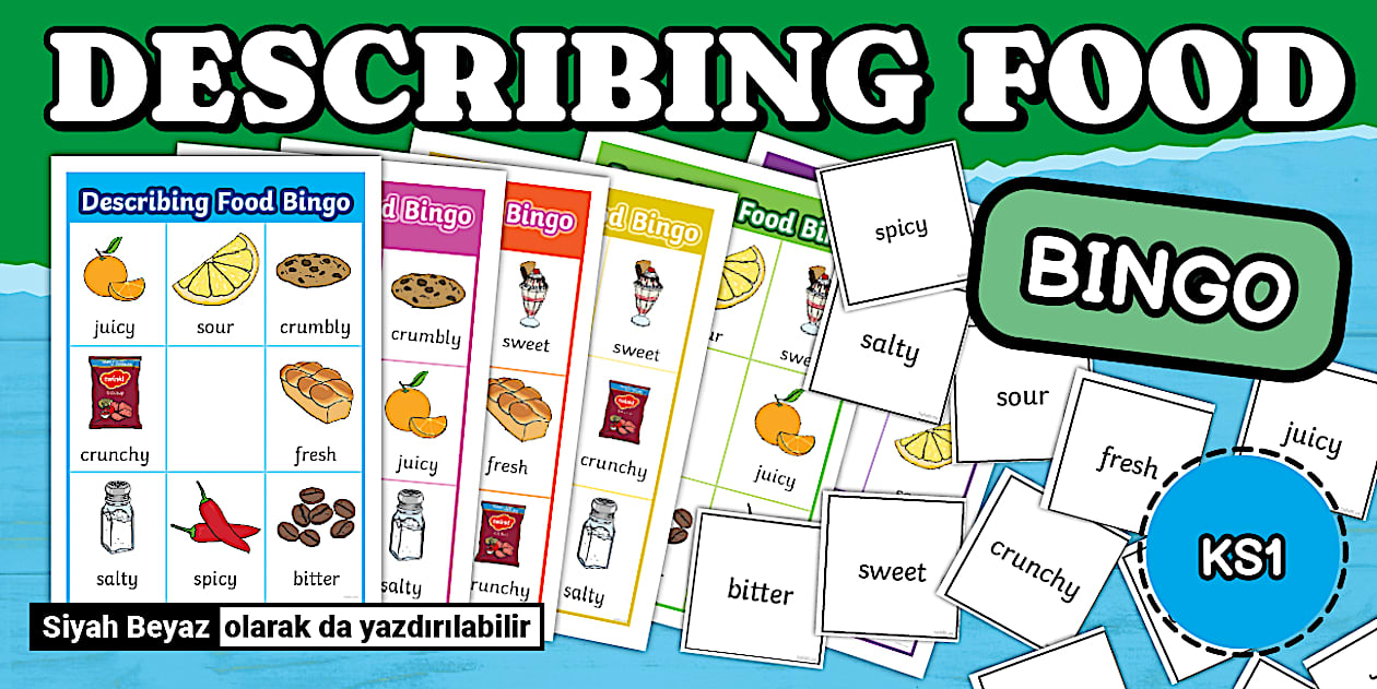Describing Food Bingo-Twinkl