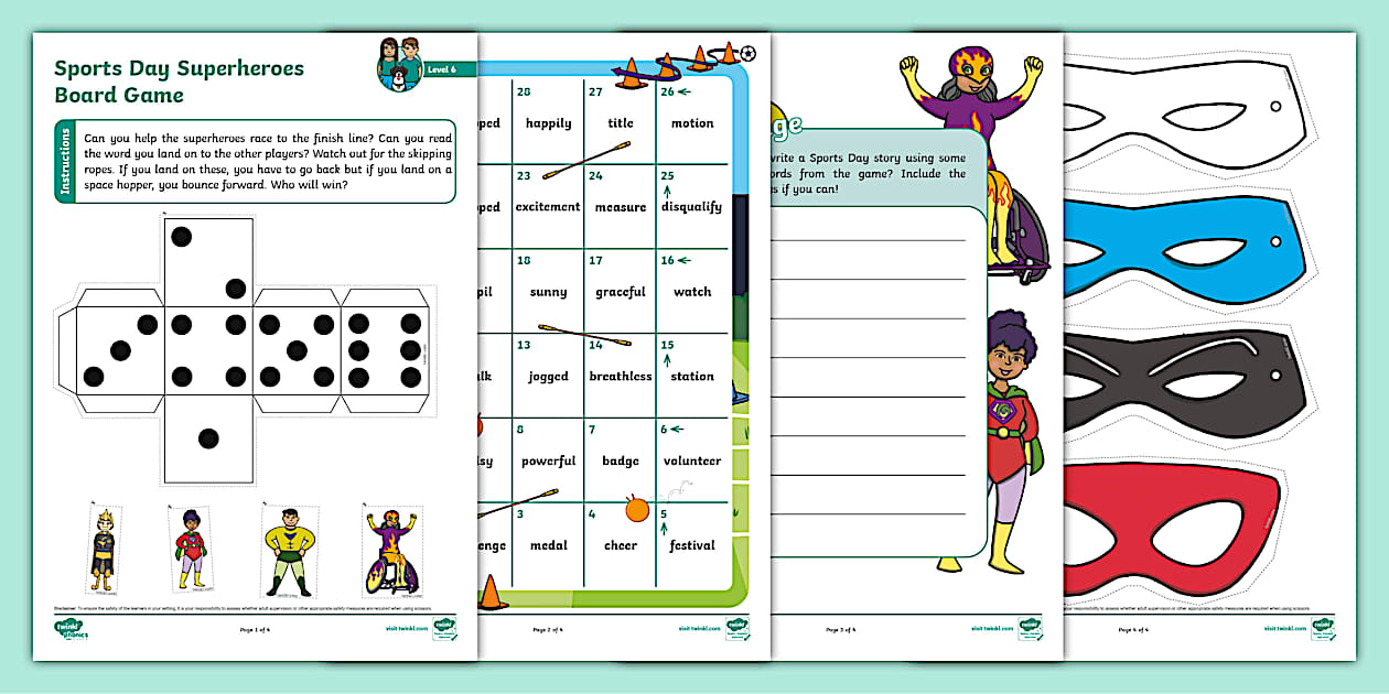 Level 6 Sports Day Board Game