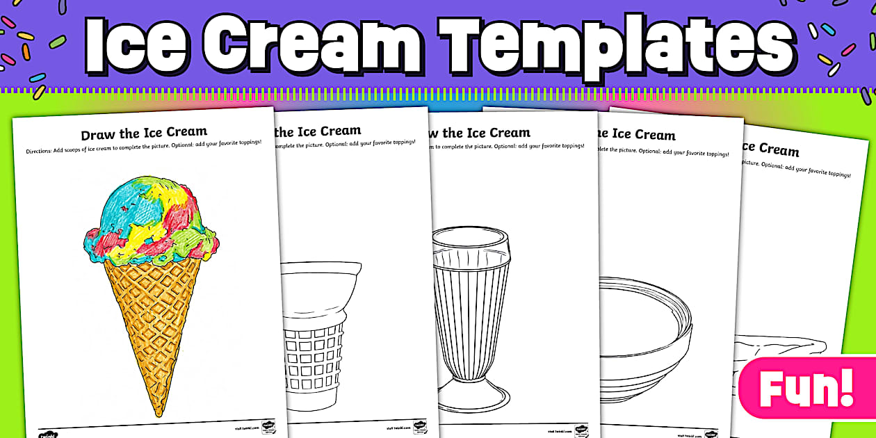Draw the Ice Cream Coloring Templates