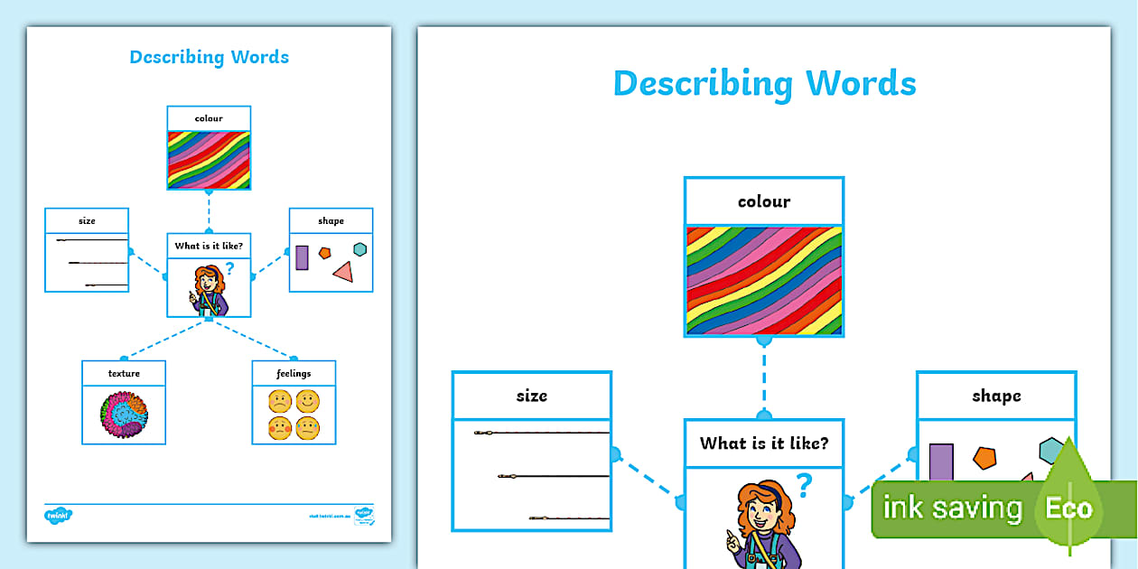 Describing Words Visual Support (teacher made) - Twinkl