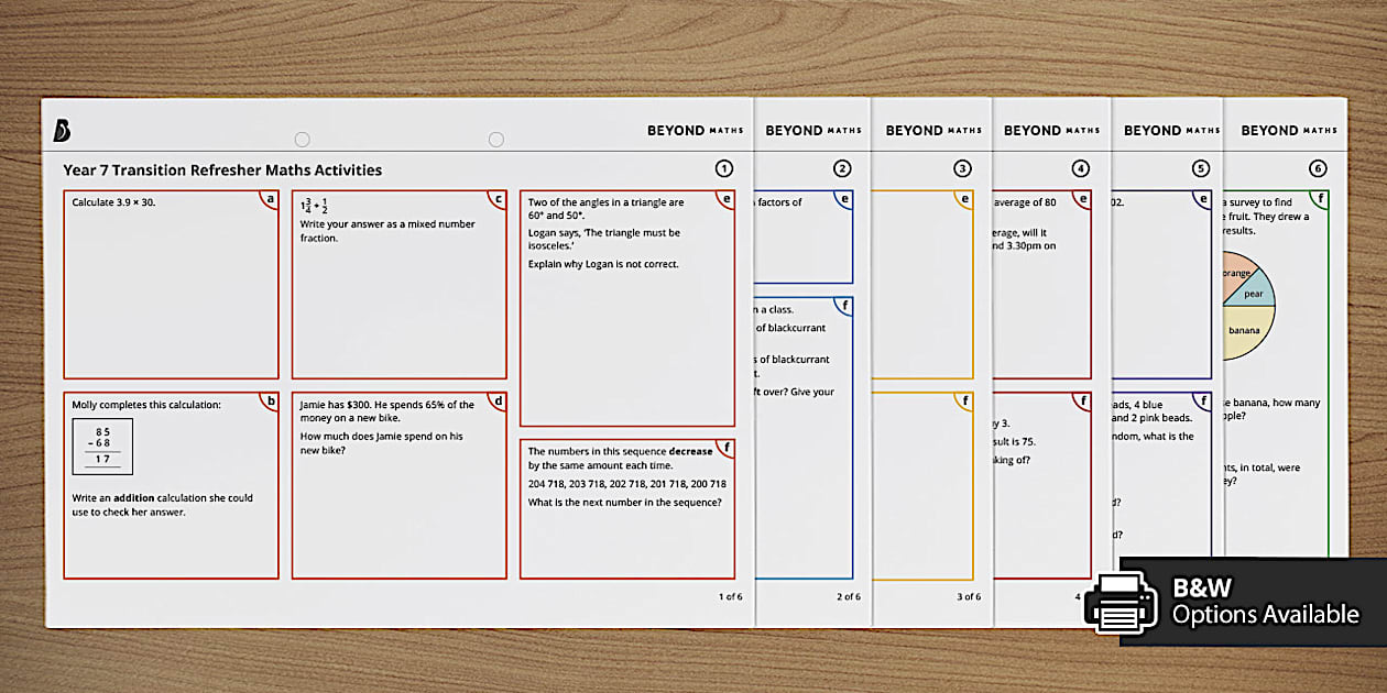 Year 7 Transition Activity Mat | Beyond | Teacher Made
