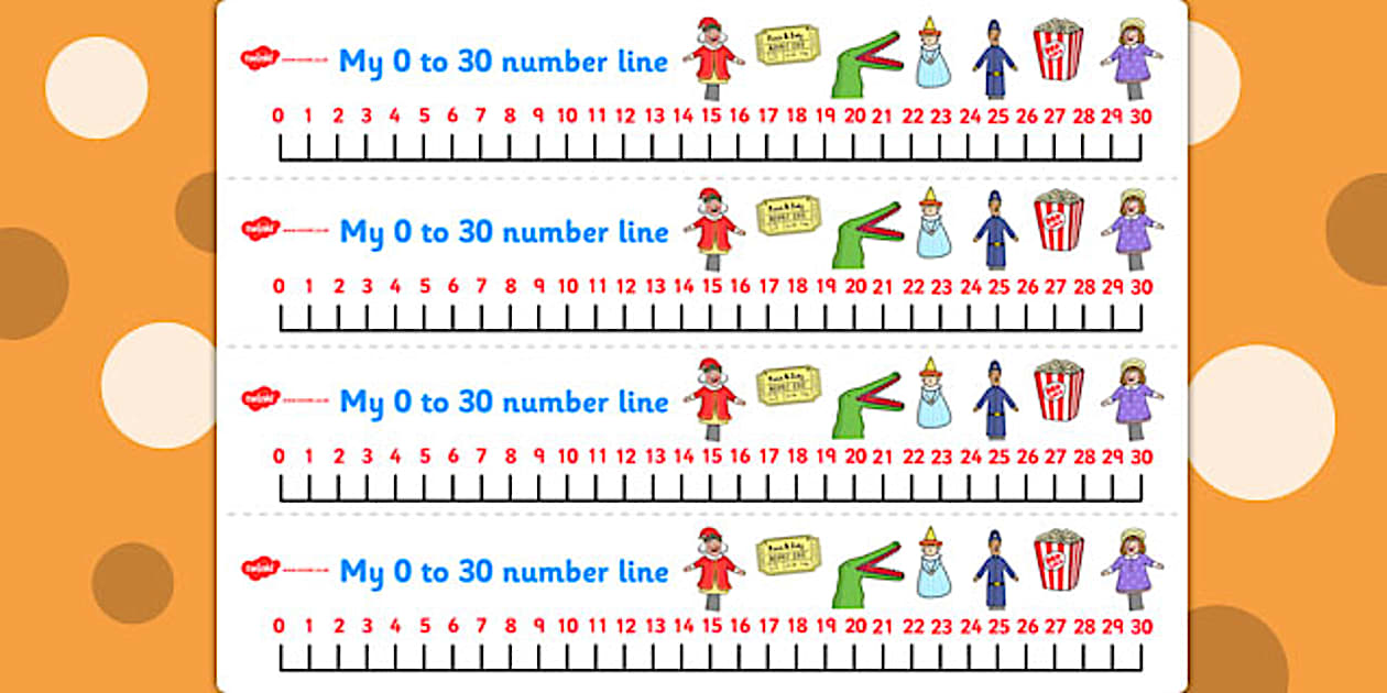 Punch and Judy Number Lines 0 30 (teacher made) - Twinkl