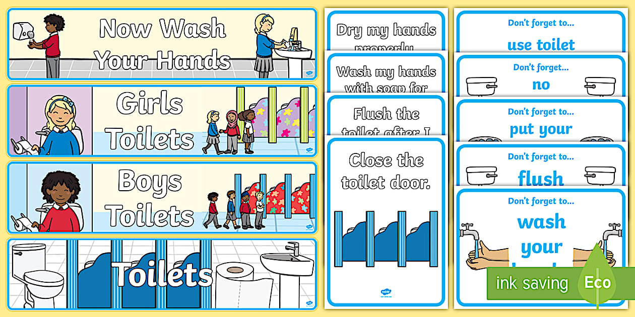 Editable Classroom Toilet Signs Display Pack - Twinkl