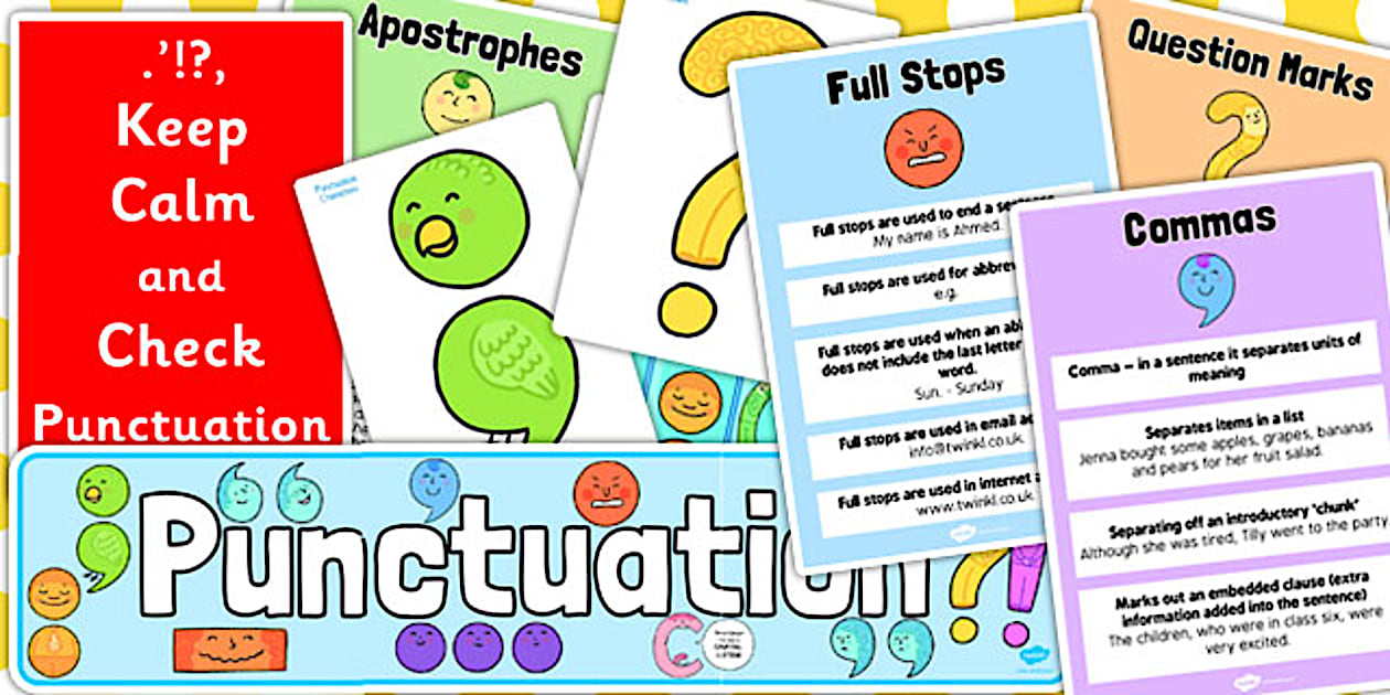 Punctuation Posters Display Pack - Primary Resources - KS1