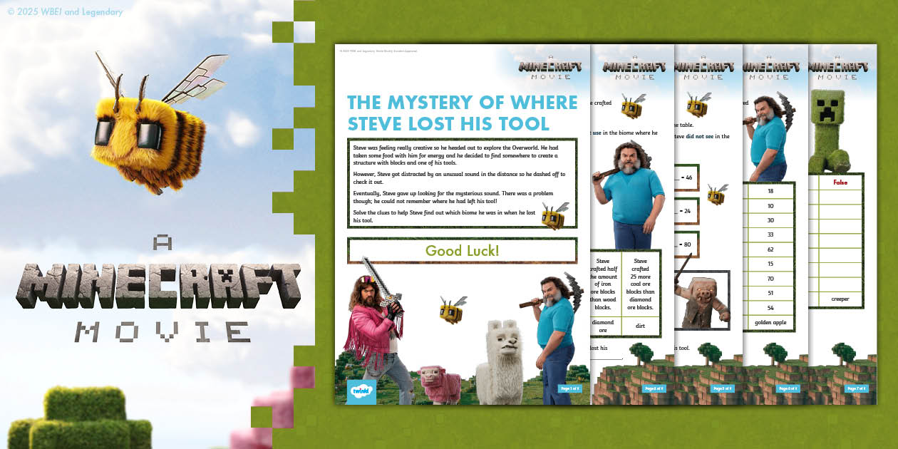 👉 A Minecraft Movie: Maths Mystery [Ages 7-8]