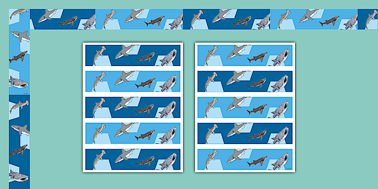 Shark Borders | World Oceans Day Resource | Twinkl USA