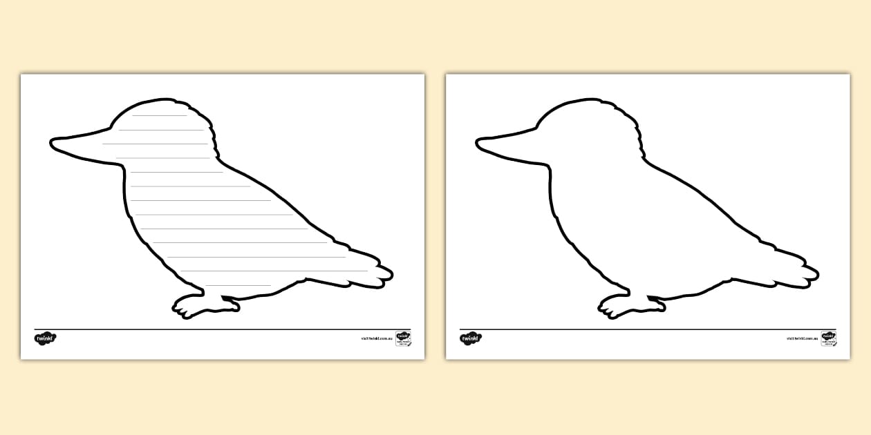 Kookaburra Writing Template - Twinkl Writing
