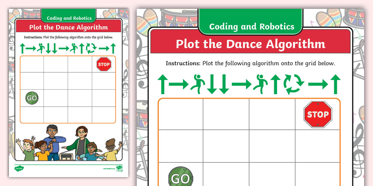 Grade 3 Worksheet Plot The Dance Algorithm Teacher Made