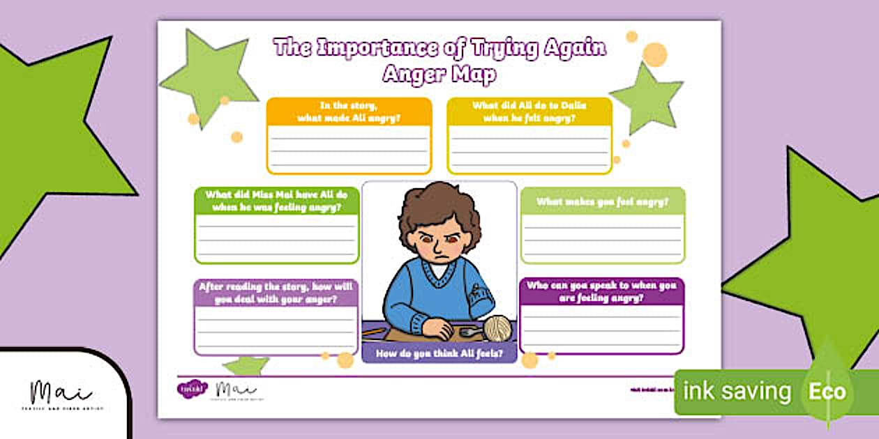 FREE! - Anger Map - The Importance of Trying Again - Twinkl