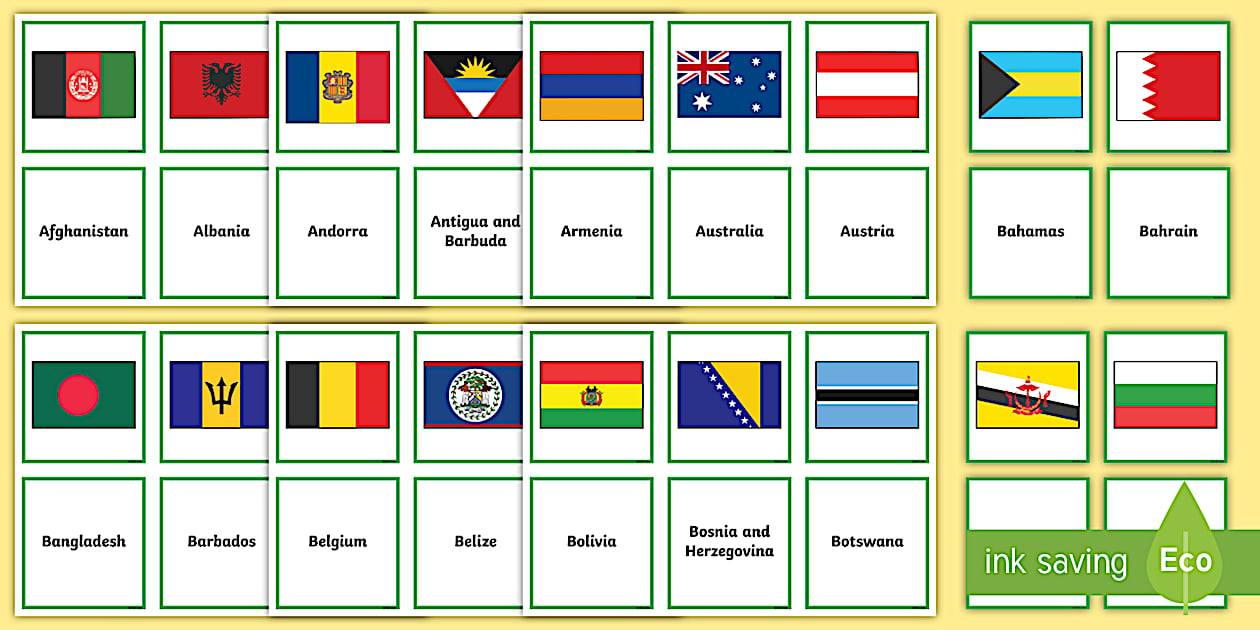 Flags of the World Matching Activity (teacher made) - Twinkl