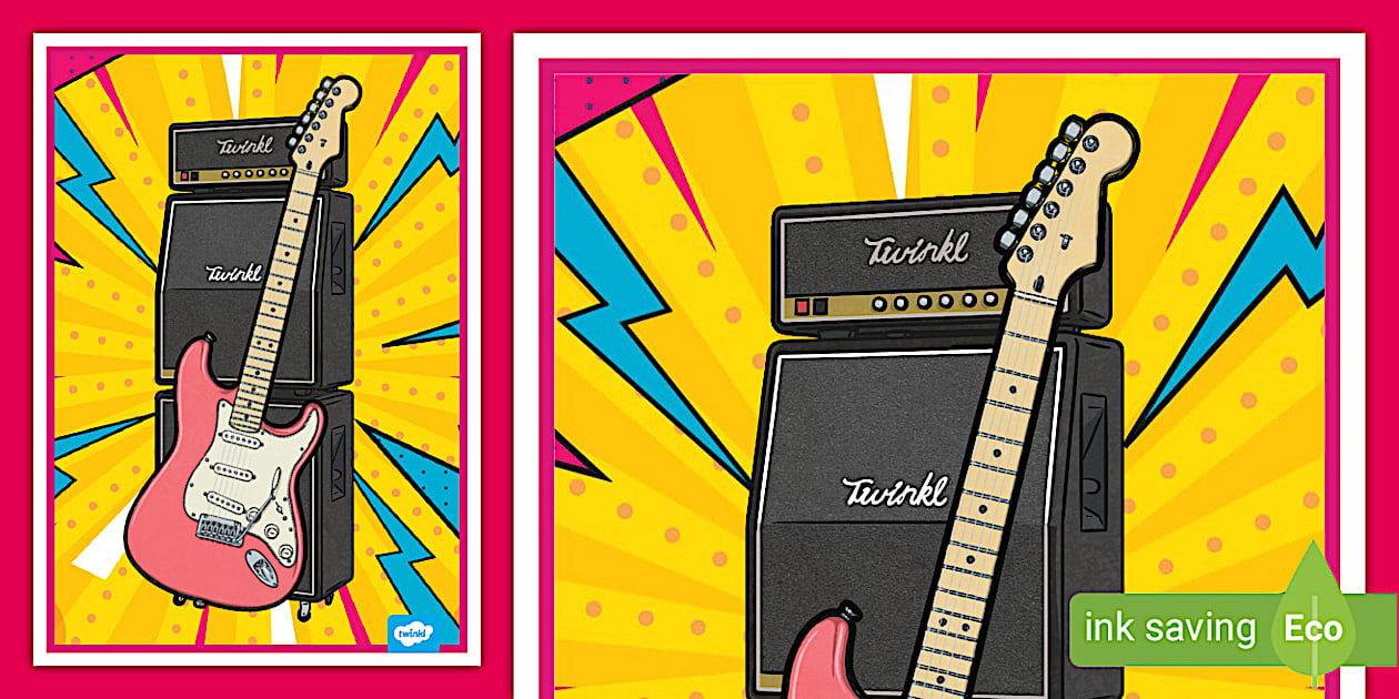 Guitar Pop Art Display Poster (teacher made) - Twinkl