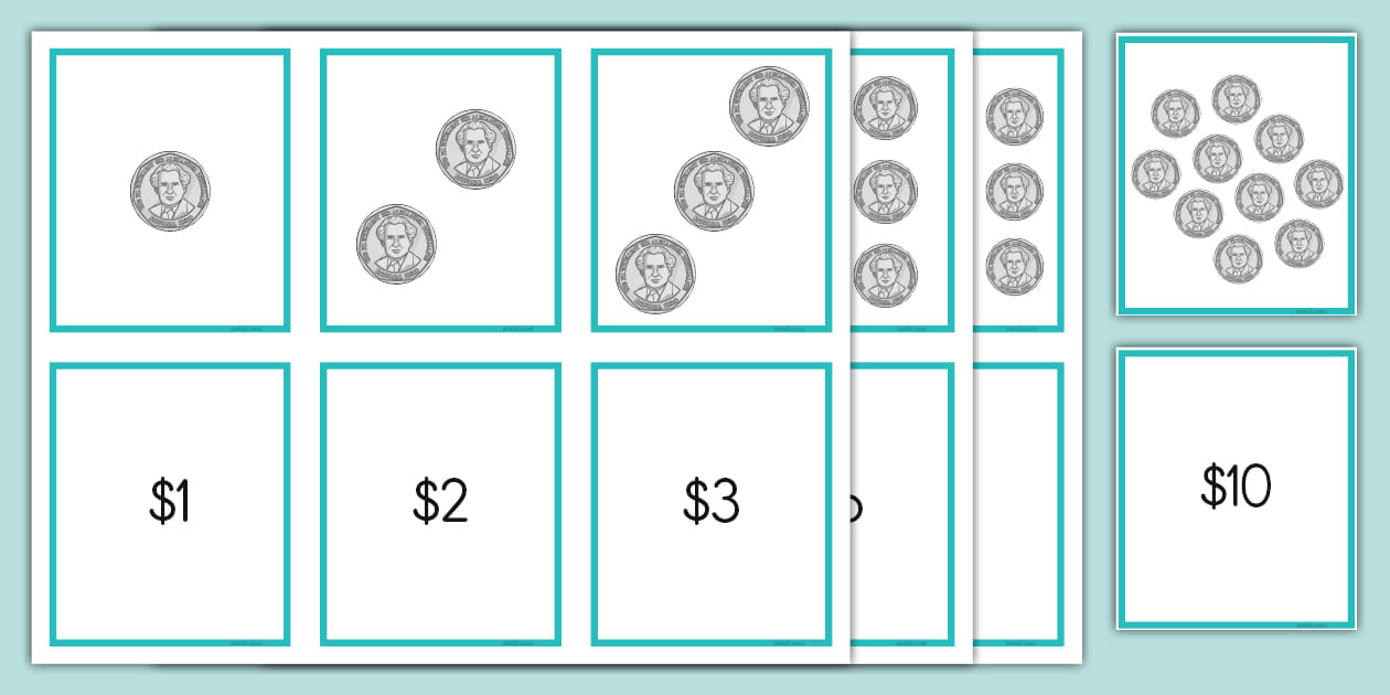 Jamaican Money to Ten Dollars With Matching Cards - Twinkl