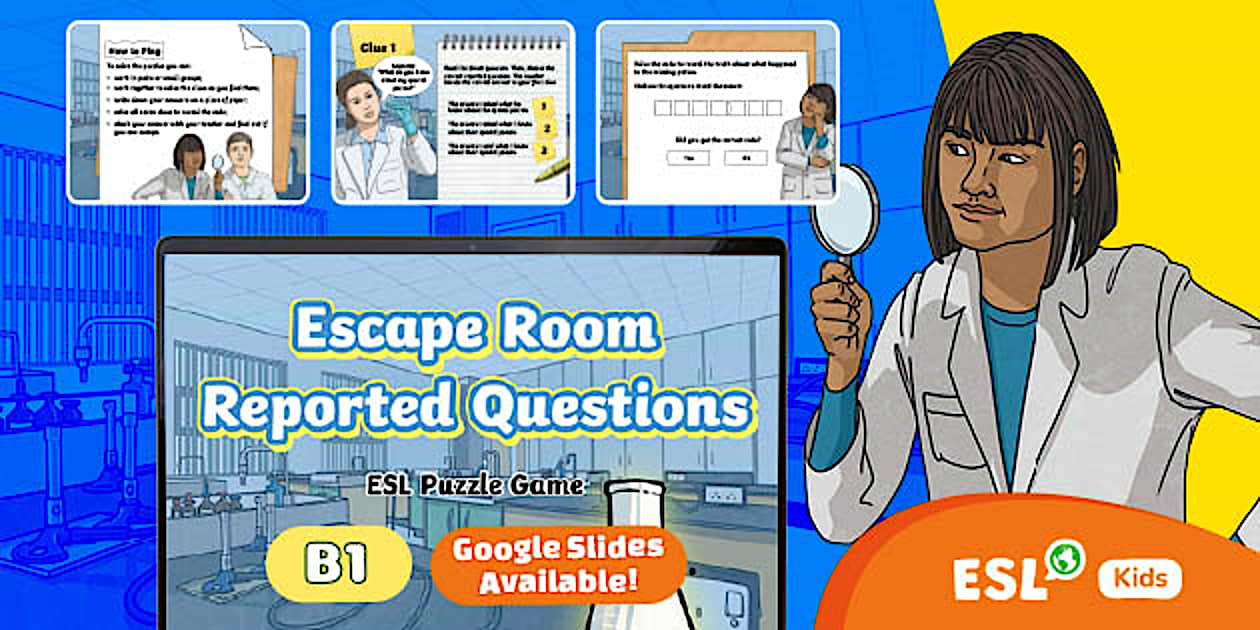 ESL Escape Room: Reported Questions {Kids}