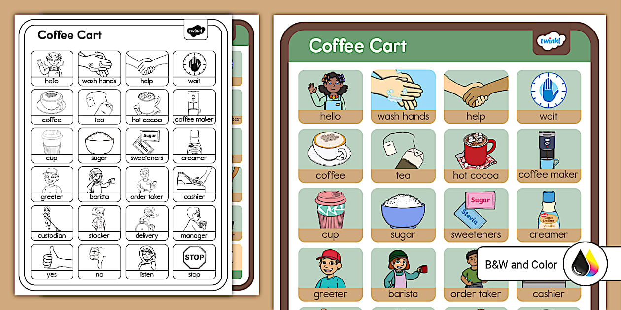 Augmentative and Alternative Communication: Coffee Cart Board