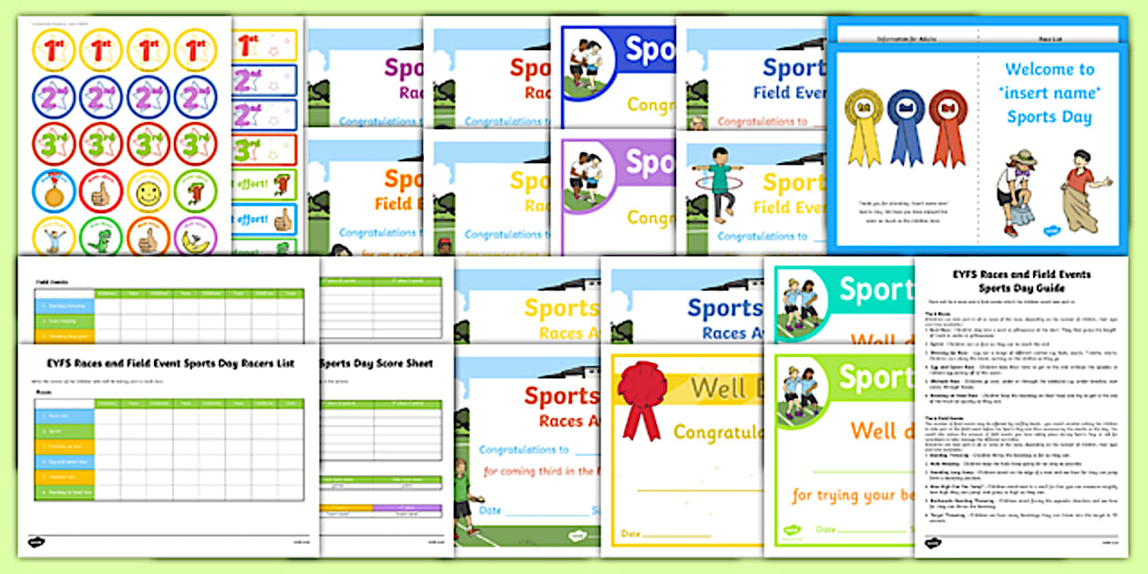 EYFS Races and Field Events Sports Day Resource Pack