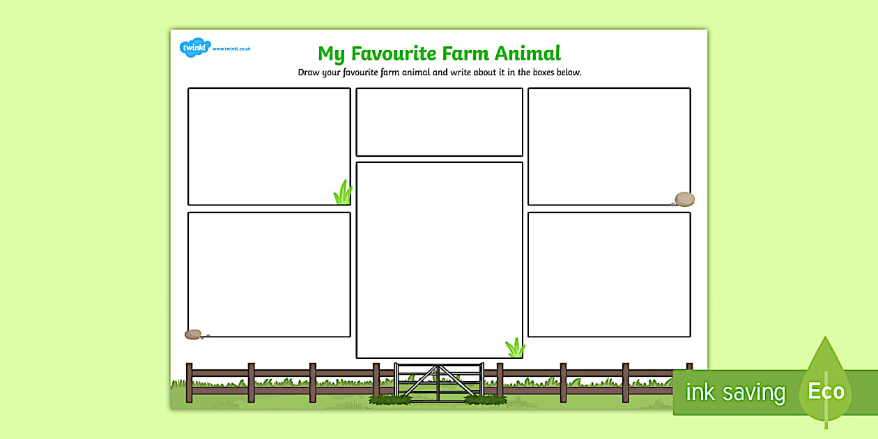 Editable My Favourite Farm Animal Writing Frame - Twinkl