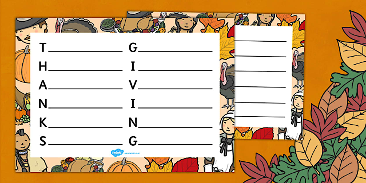 Thanksgiving Poetry - Thanksgiving Acrostic Poem Ideas