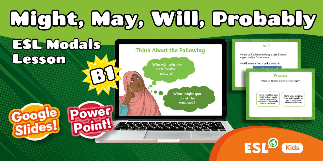 ESL Modals: Might, May, Will, Probably Lesson [Kids, B1]