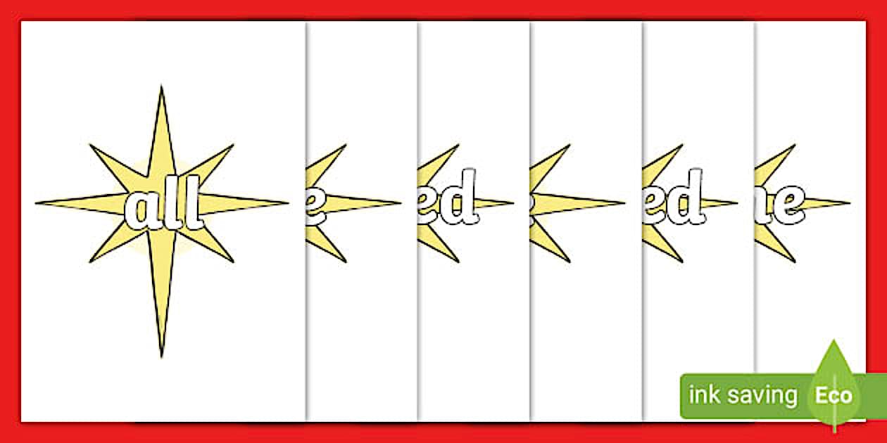 Tricky Words on Christmas Stars (teacher made) - Twinkl