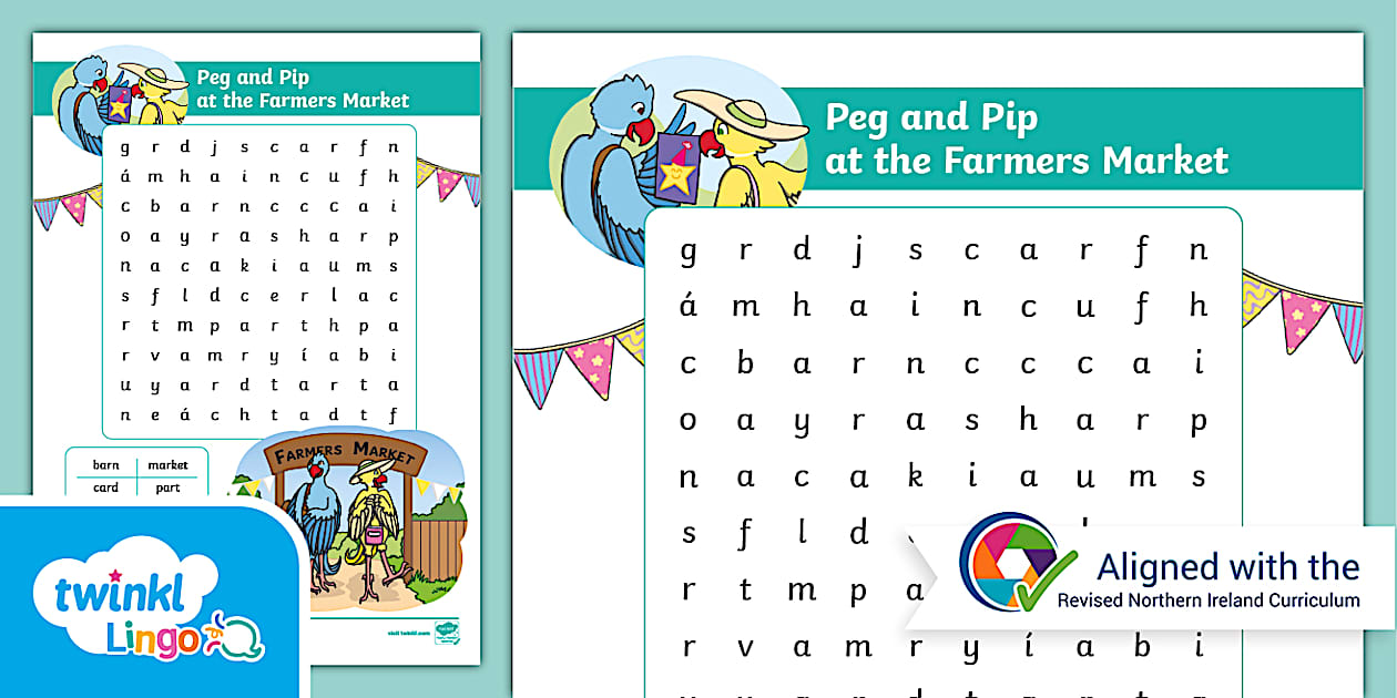 Peg and Pip at the Farmers Market Word Search