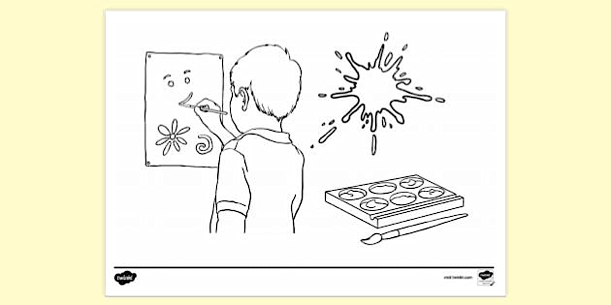 Painting Colouring Page | Colouring Sheets (teacher made)