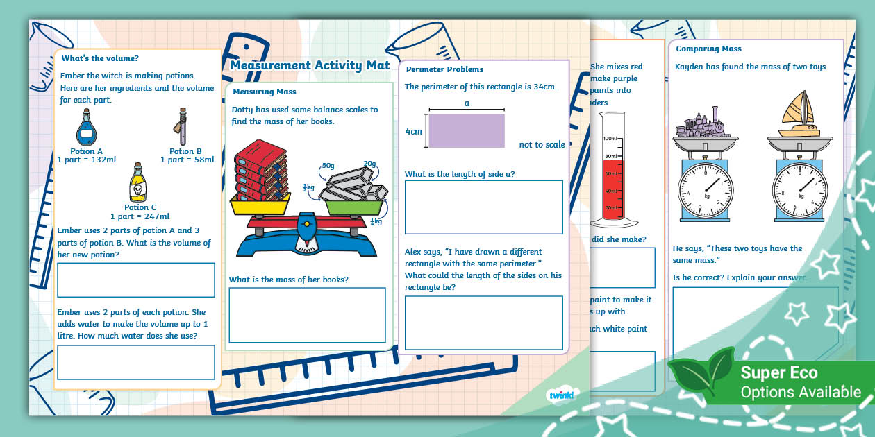 Measurement Activity Mat (Ages 7 - 8) (teacher made)