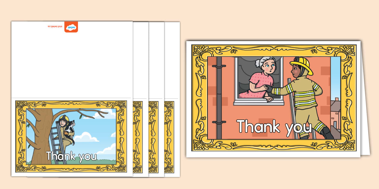 * NEW * Thank You Firefighters Greeting Card (teacher made)