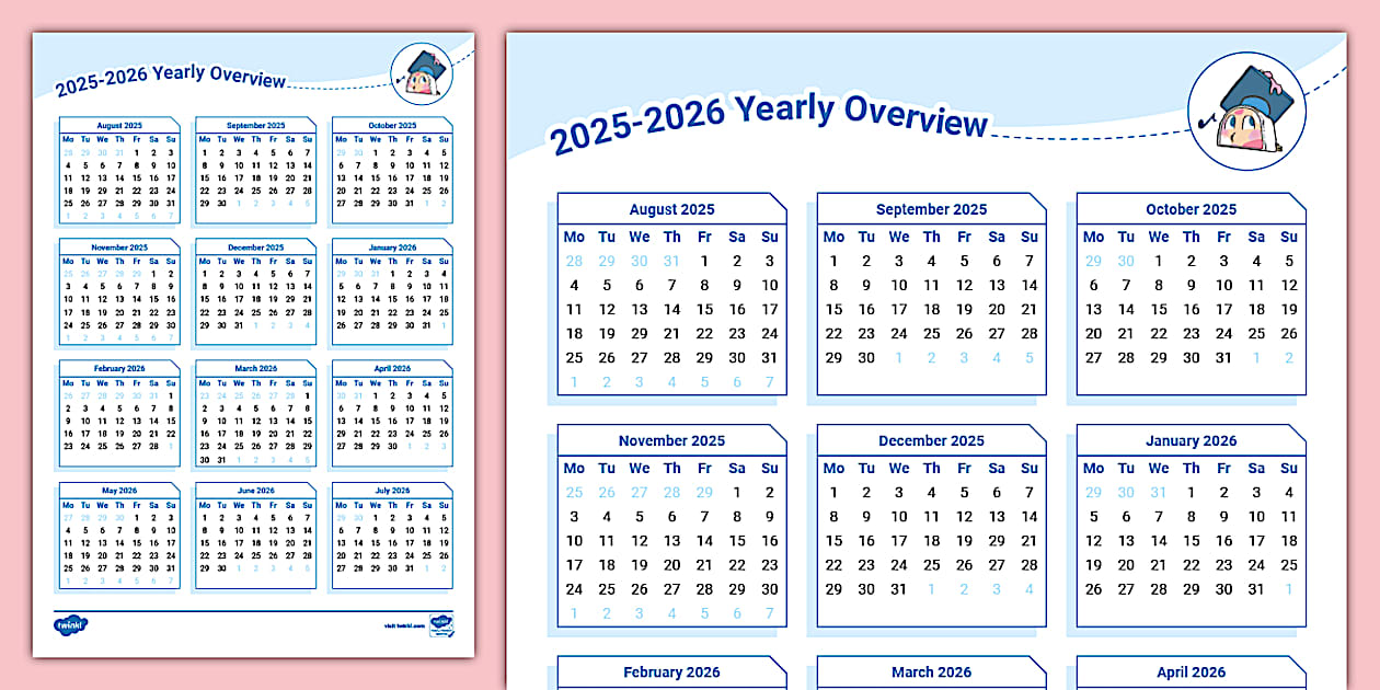My Teaching File: 2025-2026 Yearly Overview - Twinkl