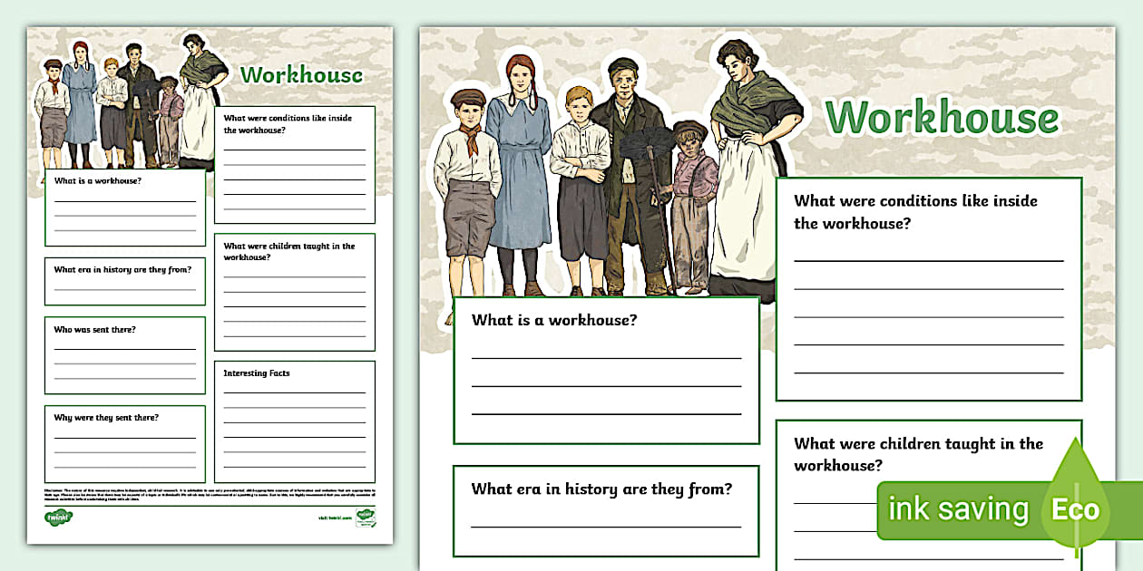 Victorian Workhouses Fact File Template (teacher made)